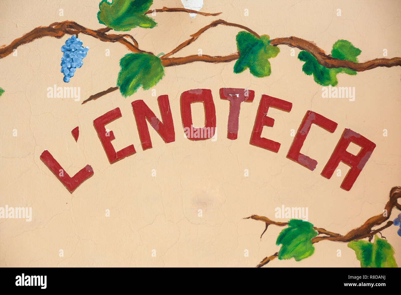 Enoteca - Wine shop sign in Piedmont, Langhe, Italy Stock Photo - Alamy
