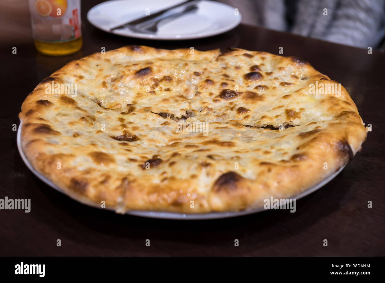 Kubdari with meat. Traditional Georgian dish, Svaneti, Georgia Stock ...