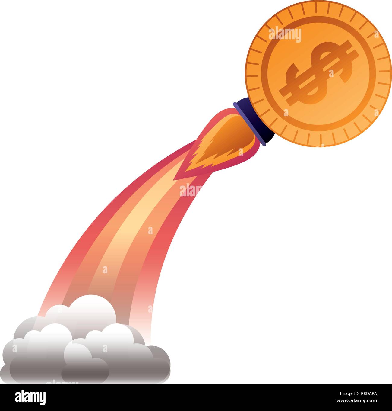 Launch financial rocket icon Stock Vector Images - Alamy