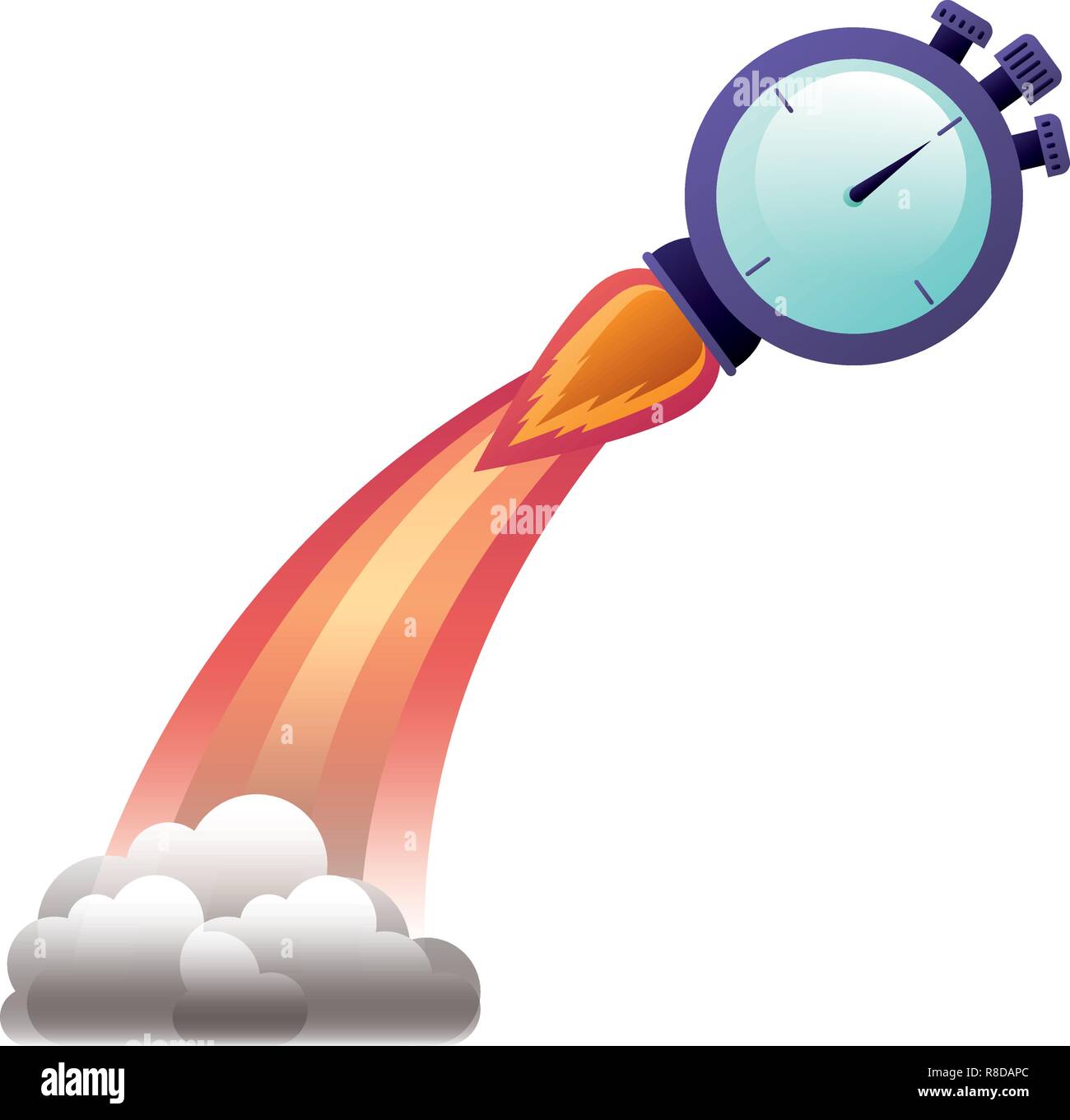 chronometer with rocket isolated icon Stock Vector Image & Art - Alamy
