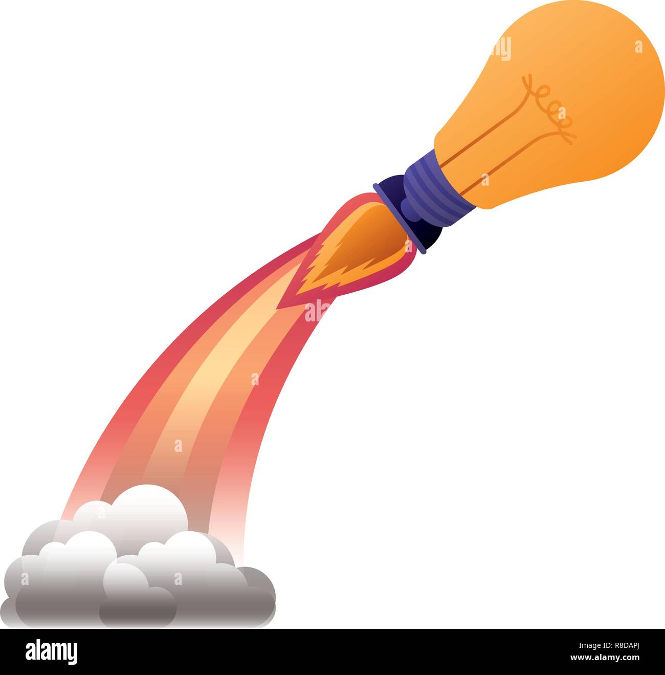 light bulb with rocket isolated icon Stock Vector Image & Art - Alamy