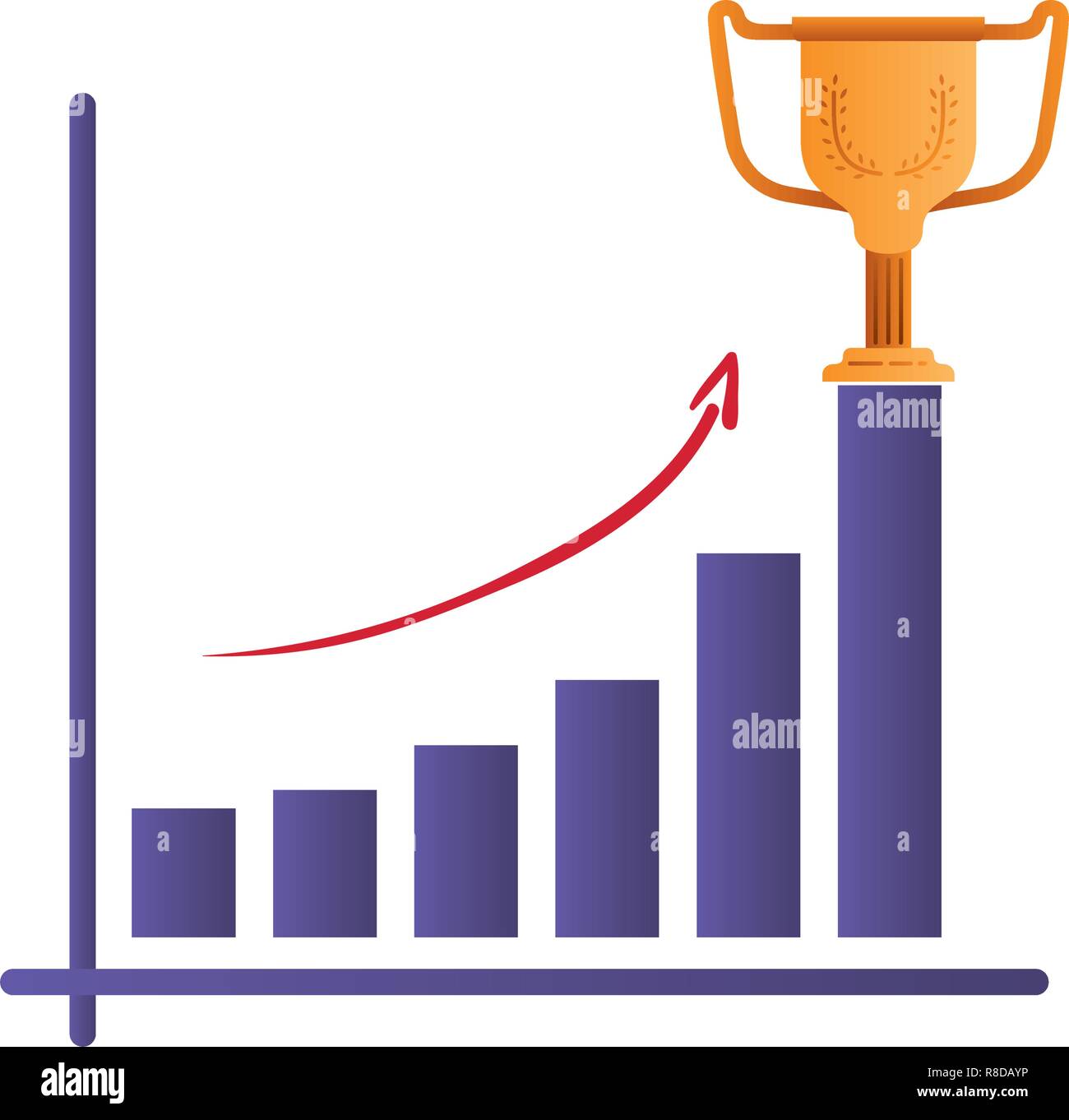 bar chart with trophies isolated icon Stock Vector Image & Art - Alamy
