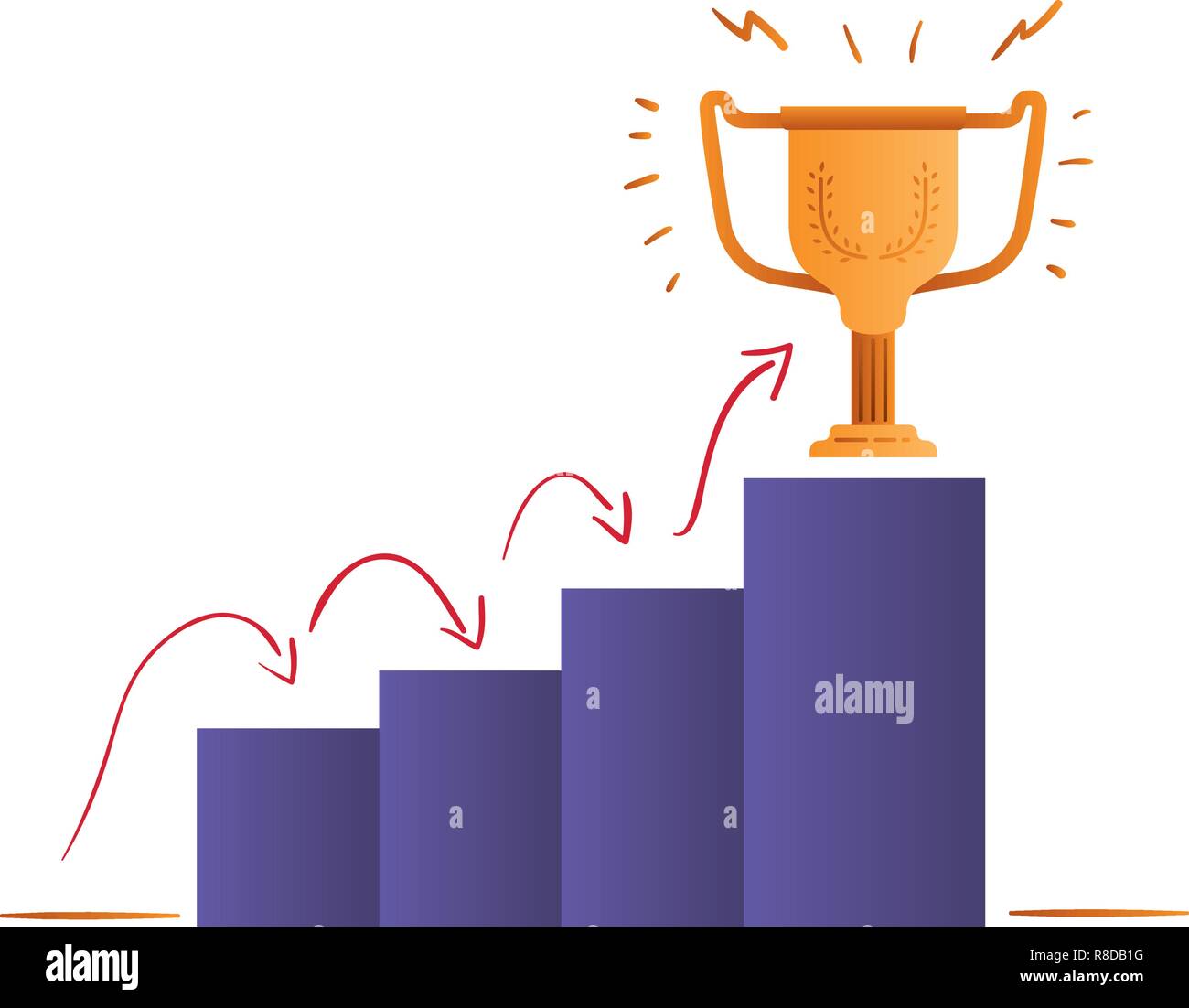 bar chart with trophies isolated icon Stock Vector Image & Art - Alamy