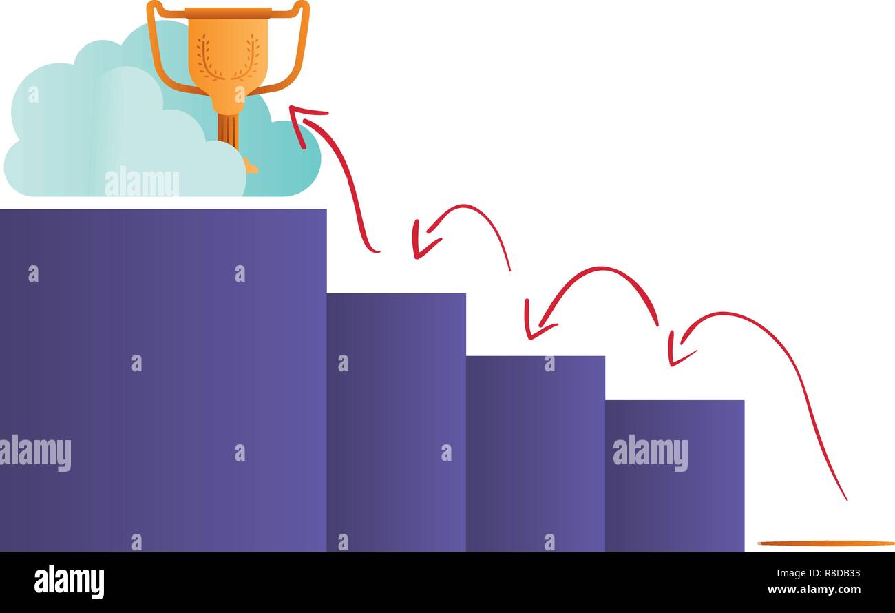 bar chart with trophies isolated icon Stock Vector Image & Art - Alamy