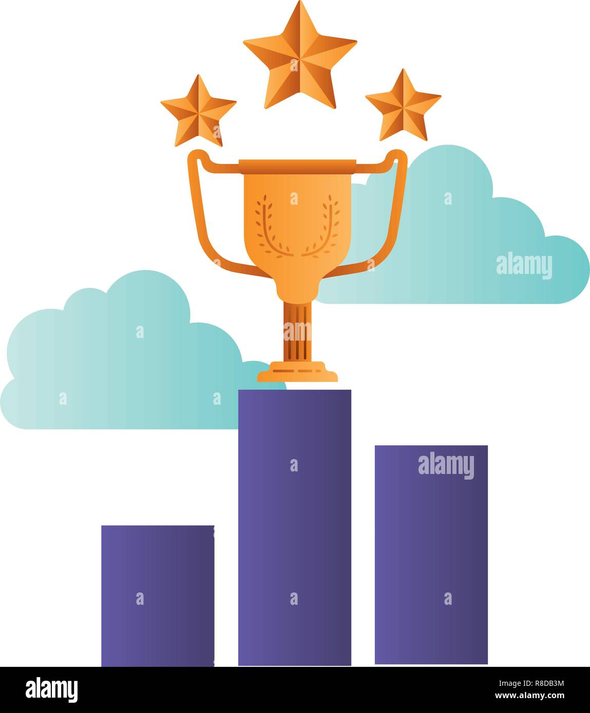 bar chart with trophies isolated icon Stock Vector Image & Art - Alamy