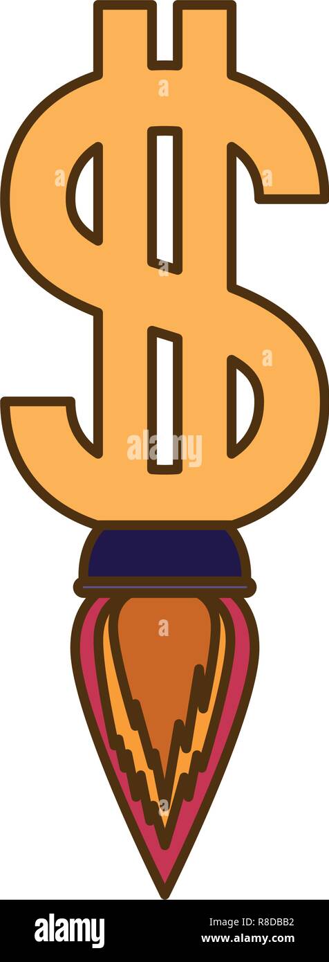 dollar symbol with rocket isolated icon Stock Vector Image & Art - Alamy
