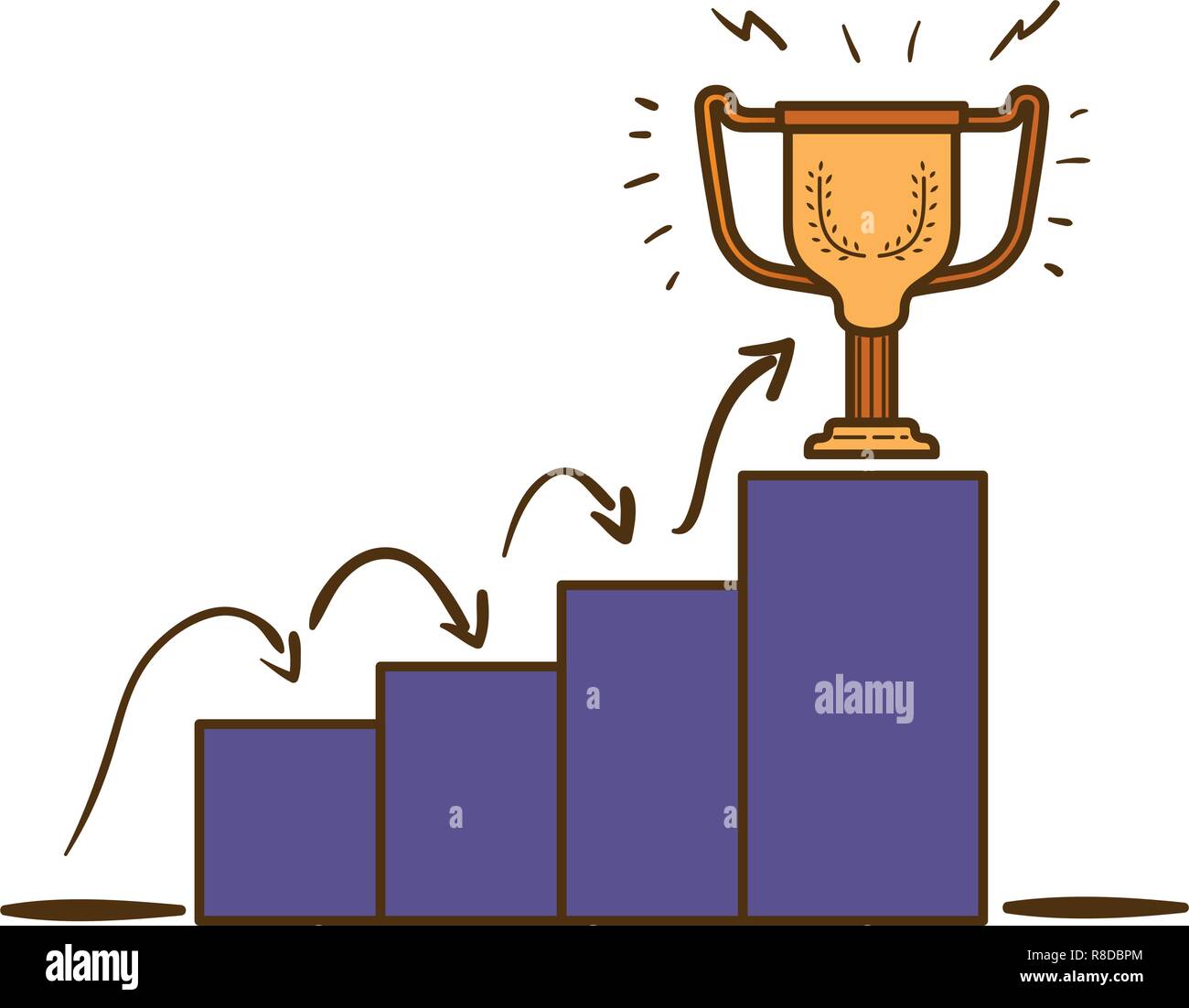bar chart with trophies isolated icon Stock Vector Image & Art - Alamy