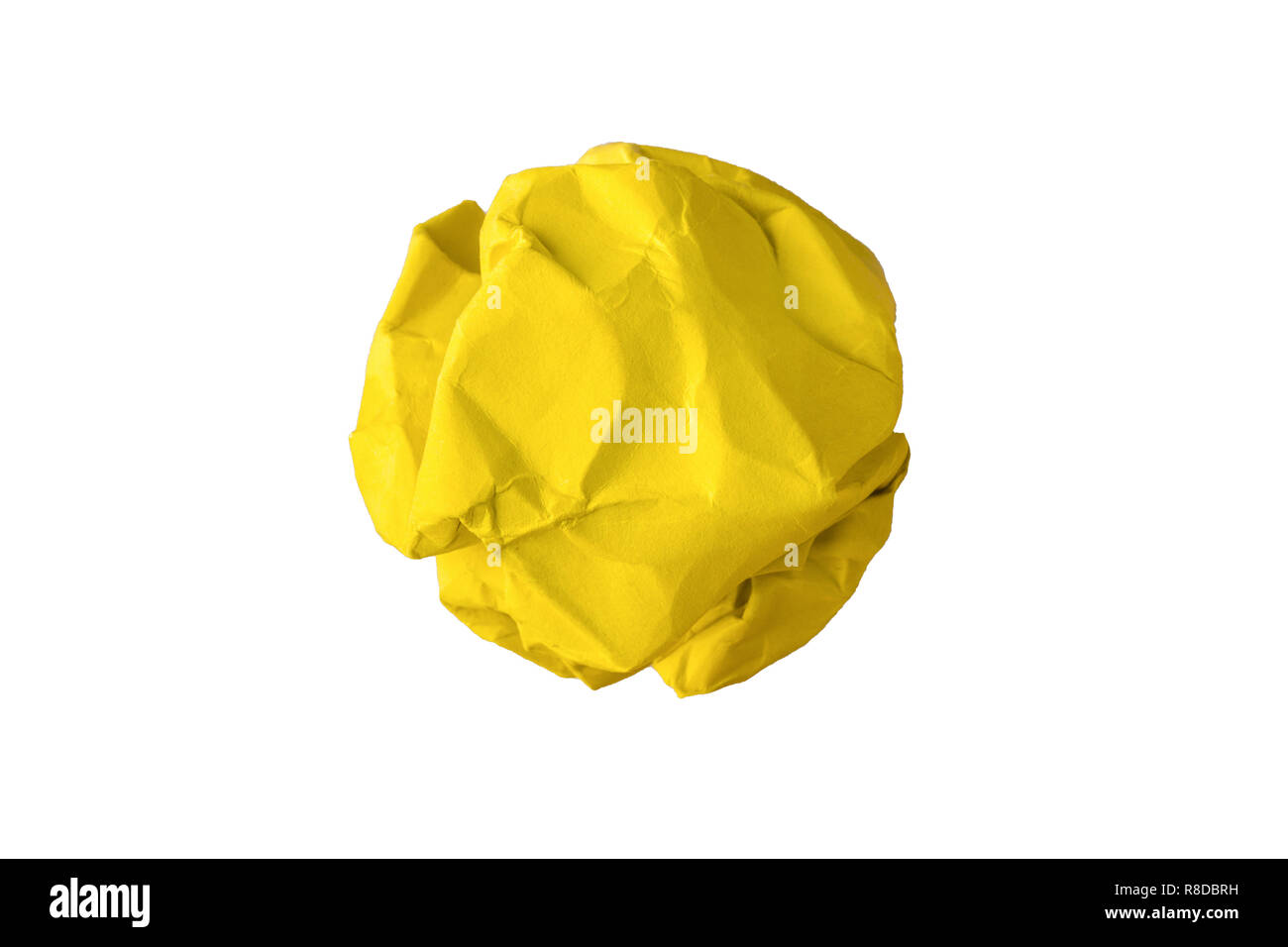 yellow crumpled paper isolated on white background Stock Photo - Alamy