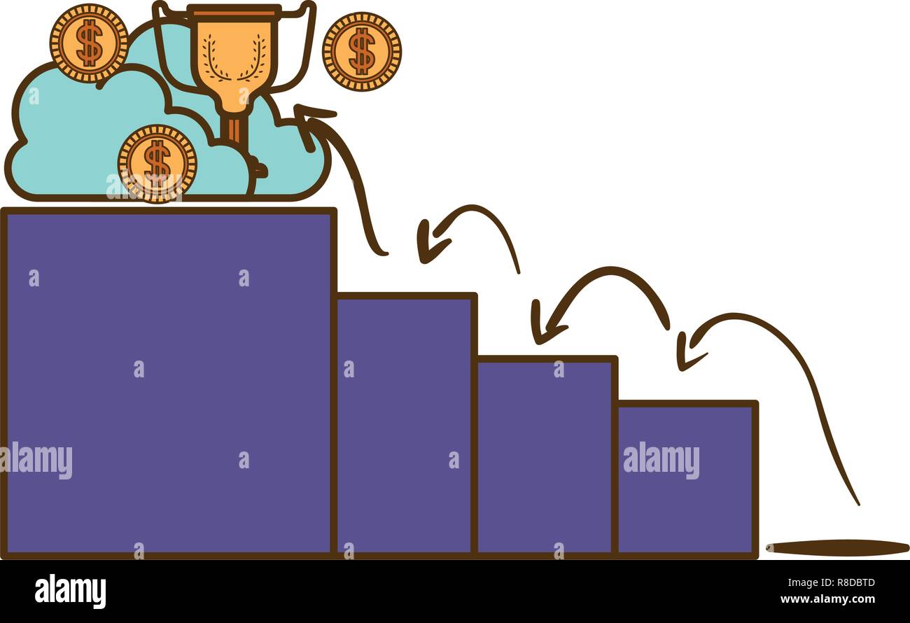 bar chart with trophies isolated icon Stock Vector Image & Art - Alamy