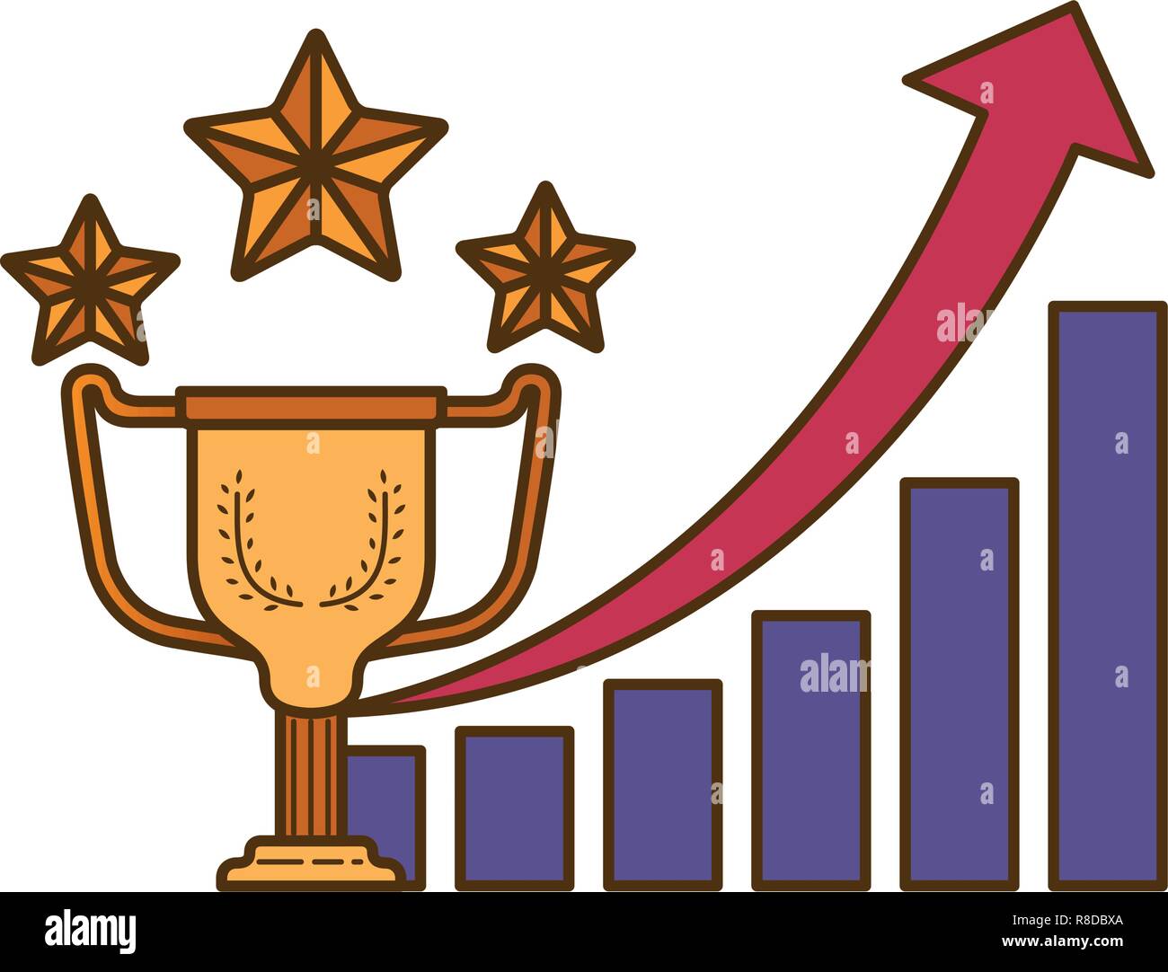 bar chart with trophies isolated icon Stock Vector Image & Art - Alamy
