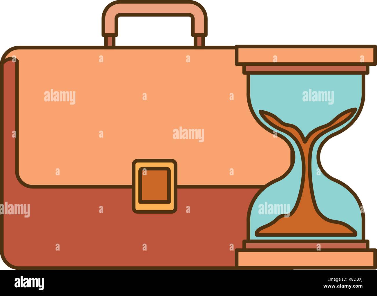 businessman suitcase with hourglass isolated icon Stock Vector Image ...