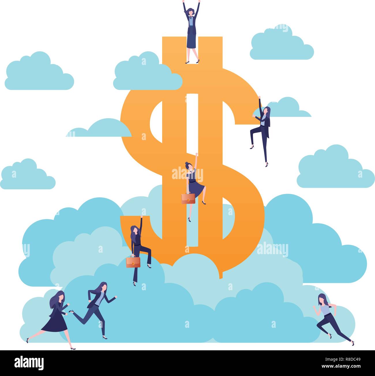 businesswomen with dollar sign avatar character Stock Vector Image ...