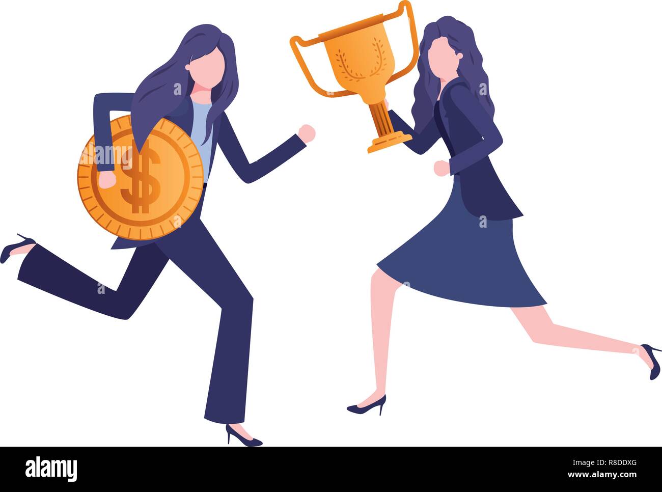 Women celebrating money Stock Vector Images - Alamy
