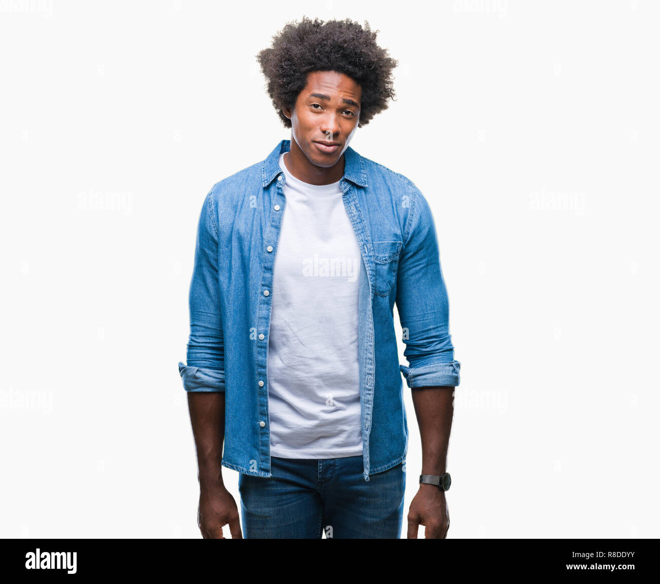 Afro american man over isolated background depressed and worry for ...