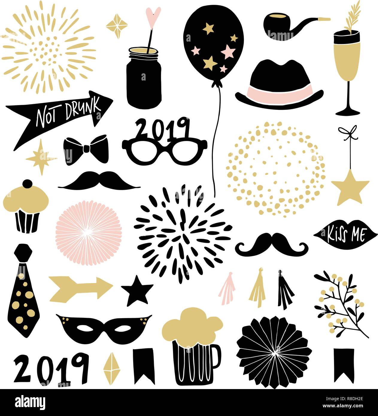 2019 new year glasses Stock Vector Images - Alamy
