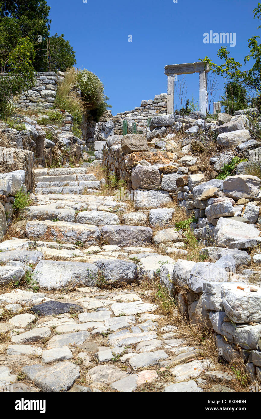 The ruins of the ancient city of Caunos in Dalyan in Turkey Stock Photo ...