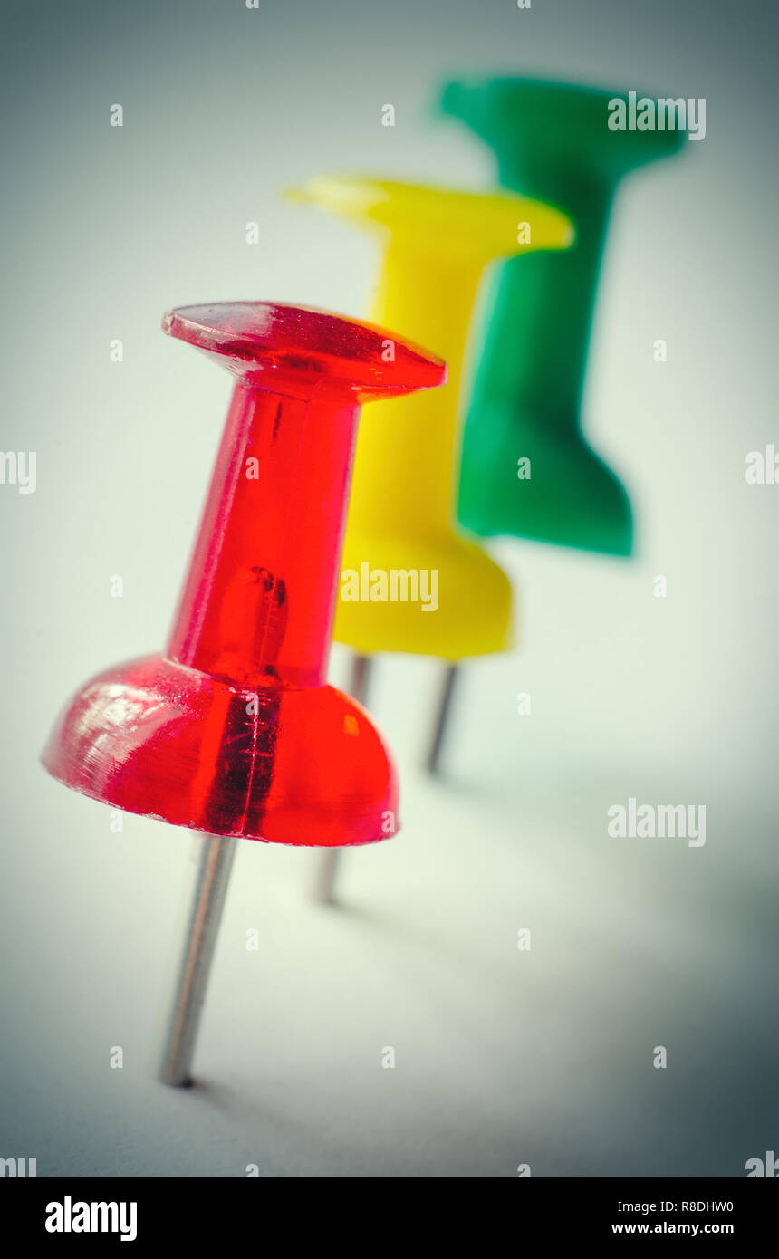Three drawing pins hi-res stock photography and images - Alamy