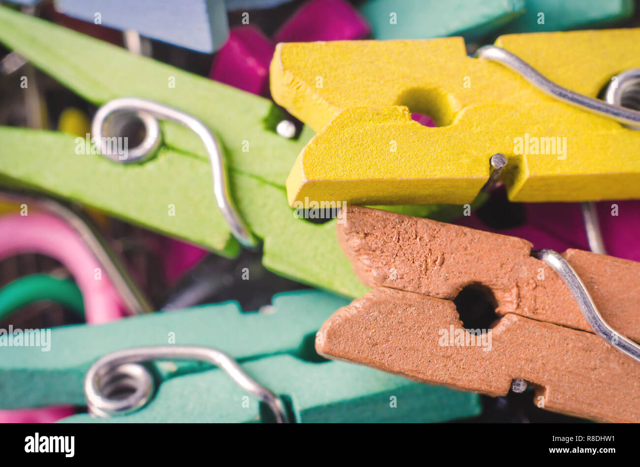 Wooden clothespins hi-res stock photography and images - Alamy