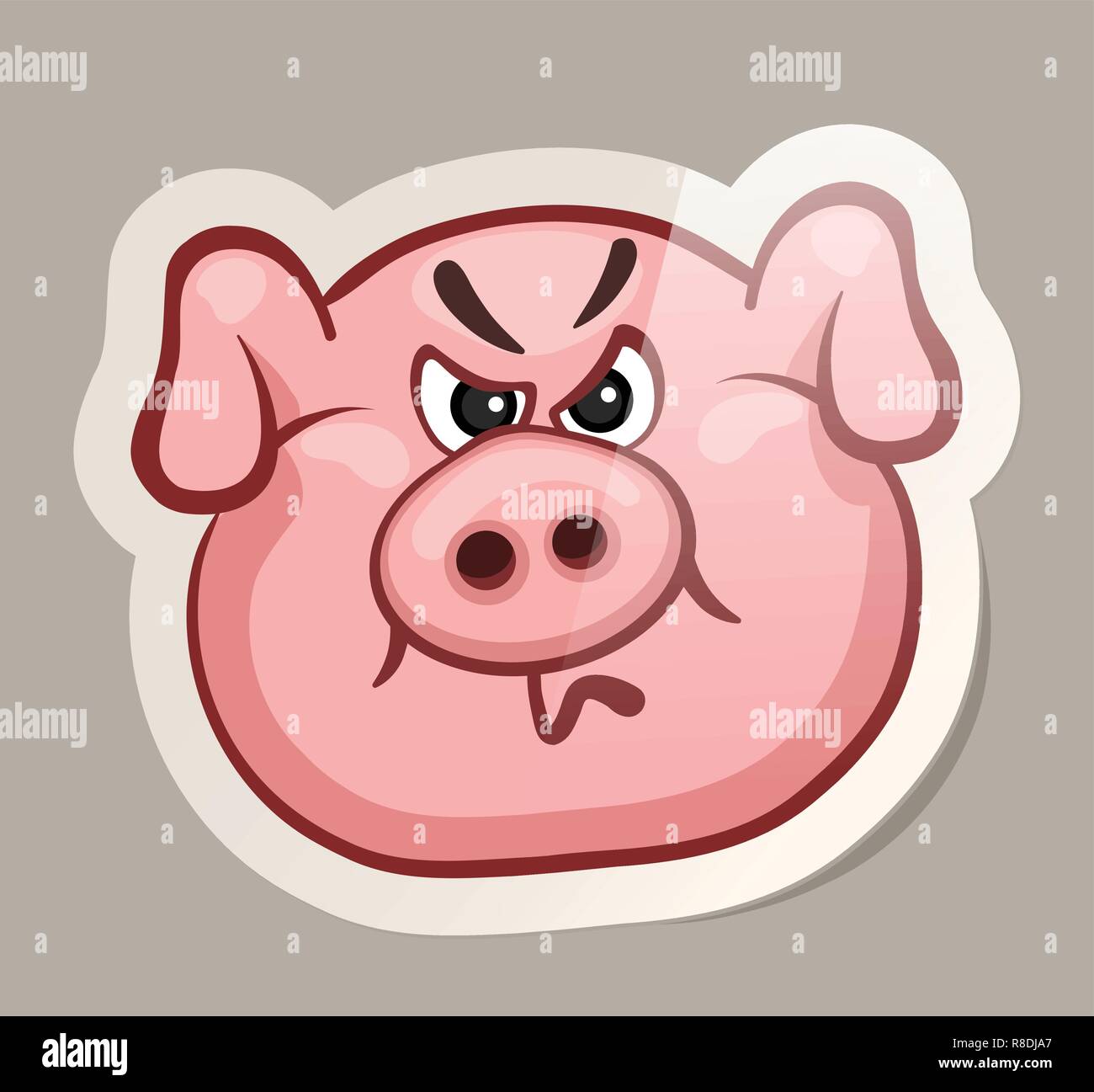 Angry pig sticker Stock Vector Image & Art - Alamy