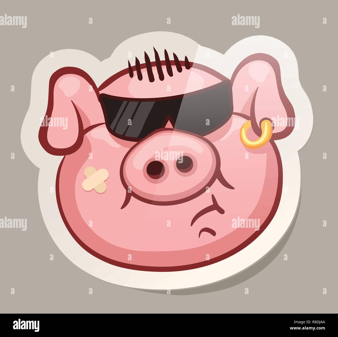 Bold pig sticker Stock Vector Image & Art - Alamy