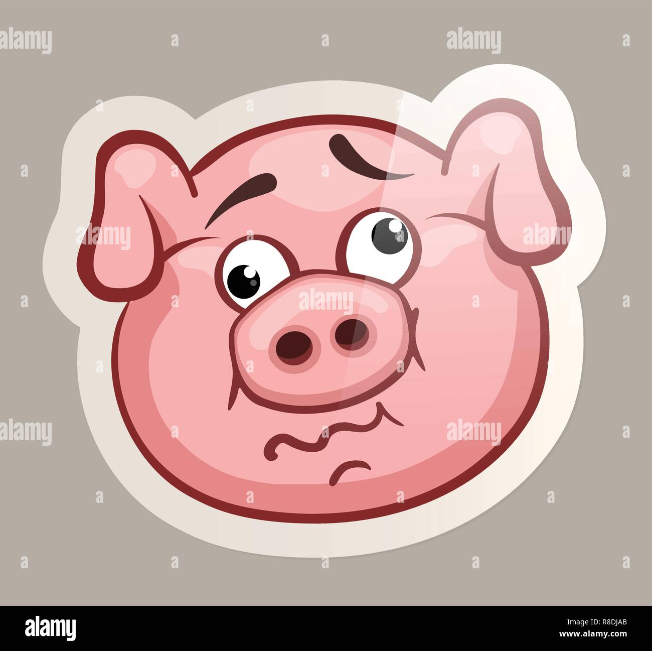 Crazy pig sticker Stock Vector Image & Art - Alamy