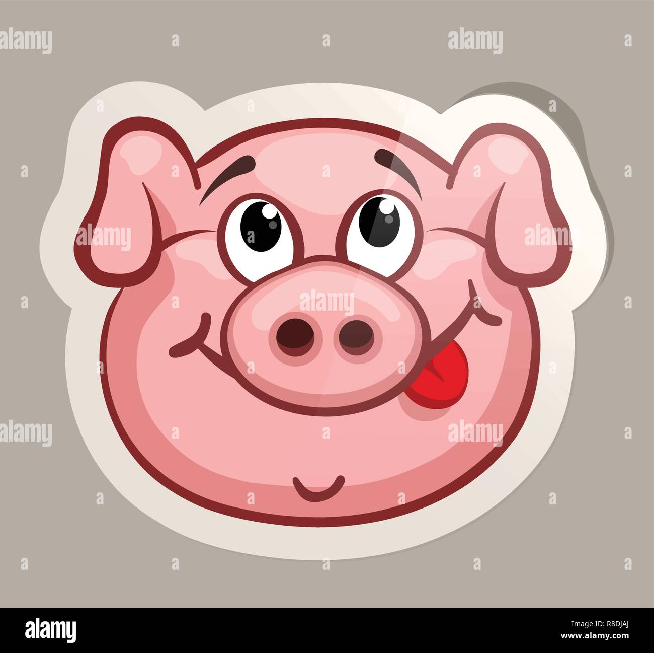 Cunning pig sticker Stock Vector Image & Art - Alamy