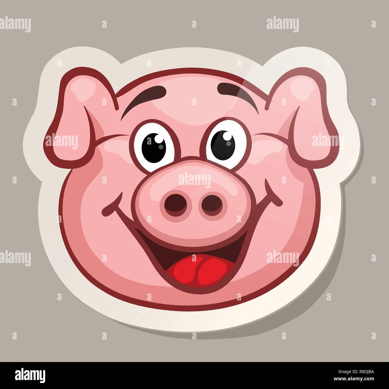 Smile pig sticker Stock Vector Image & Art - Alamy
