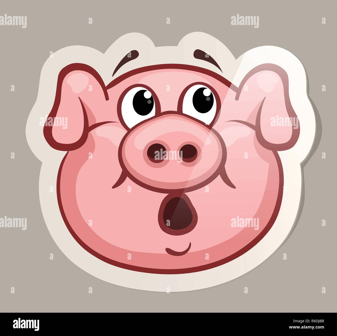 Surprise pig sticker Stock Vector Image & Art - Alamy
