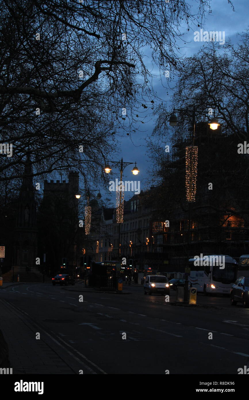 A view from the city high street at night Oxford, Oxfordshire, UK Stock ...