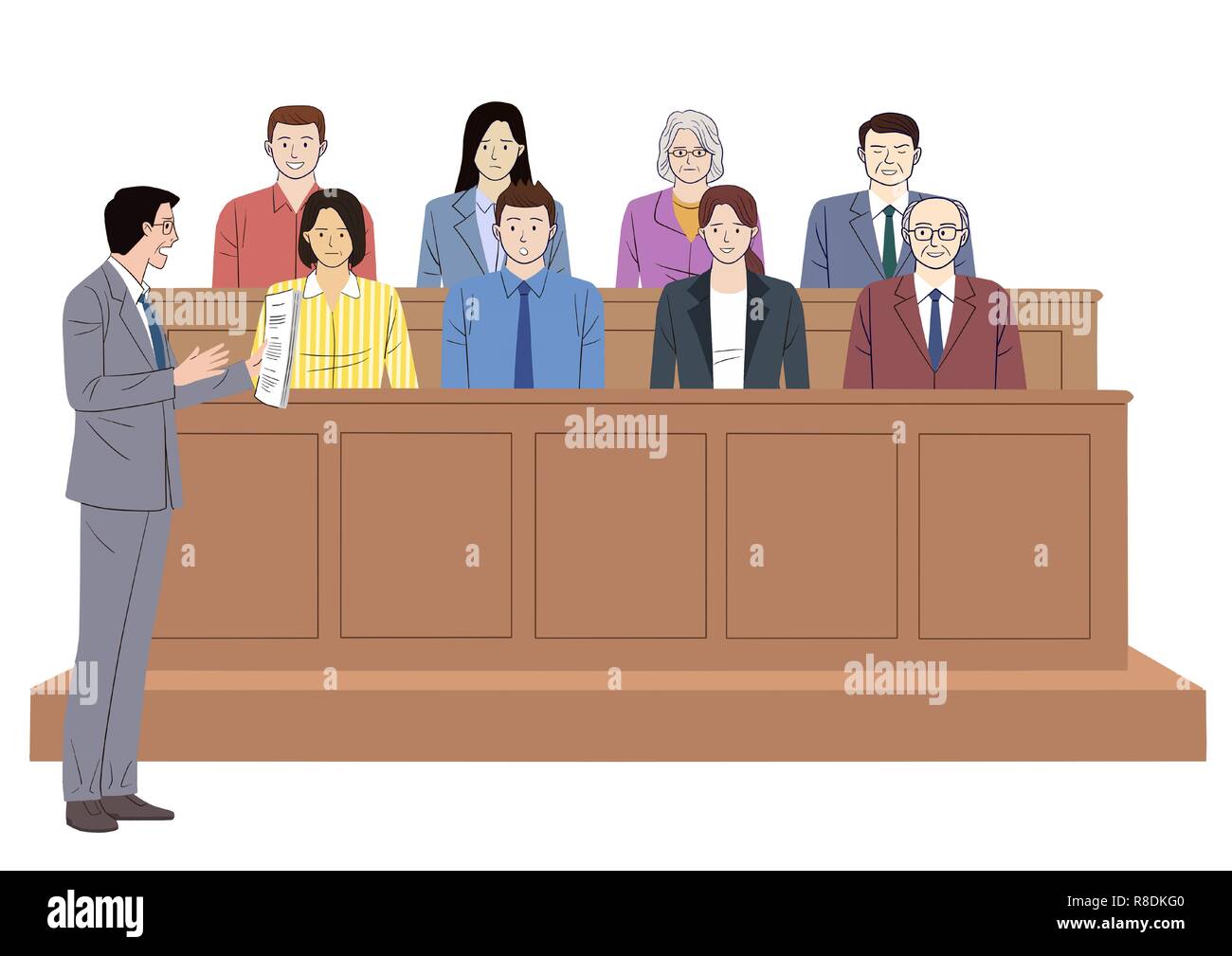 Cartoon Courtroom Scene