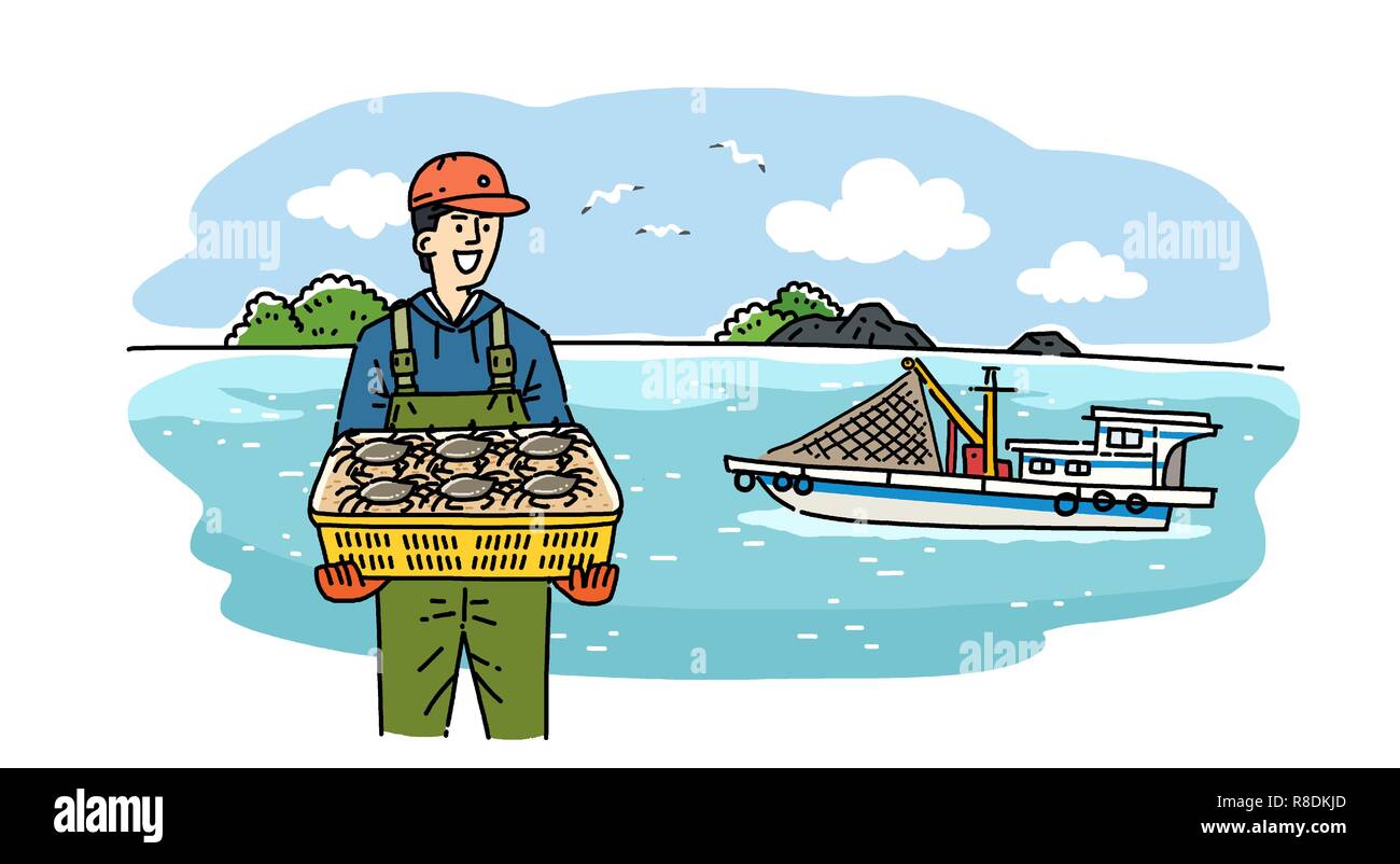Fisherman Cartoon Drawing