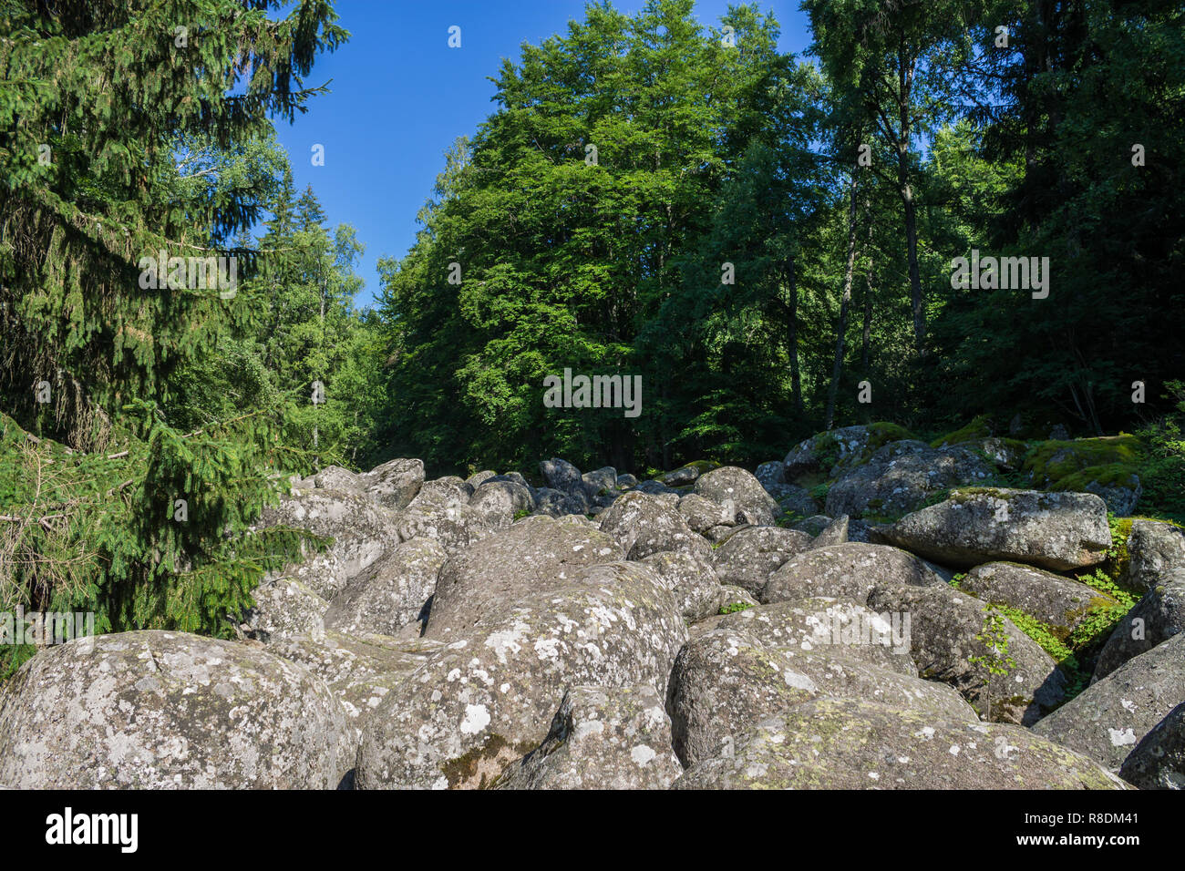 Stone River, Golden Bridges Stock Photo - Alamy