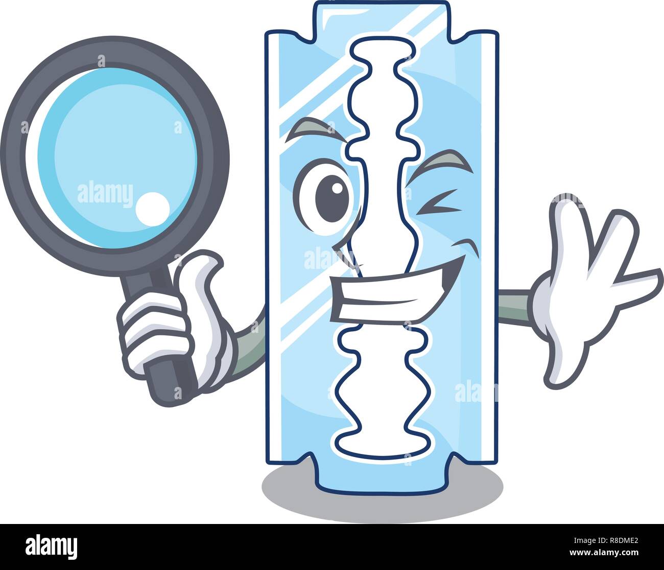 Detective razor blade a on shape cartoon Stock Vector Image & Art - Alamy