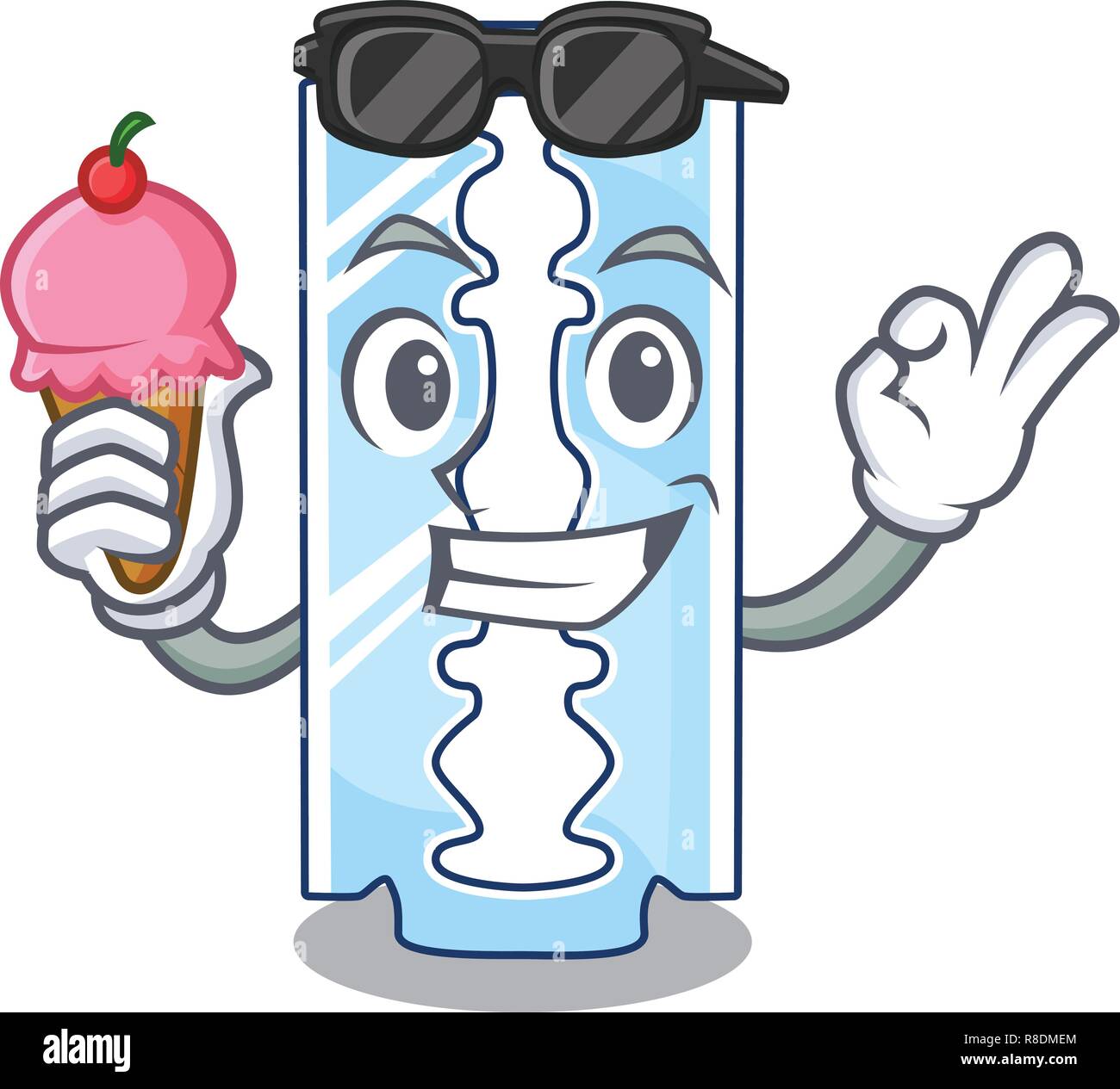 With ice cream razor blade a on shape cartoon Stock Vector Image & Art ...