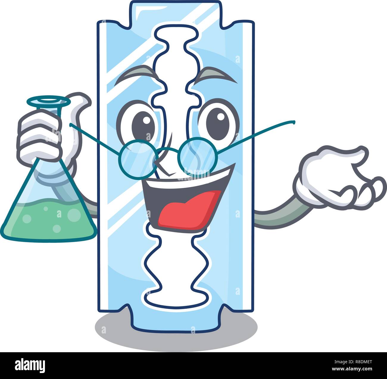 Professor razor blade a on shape cartoon Stock Vector Image & Art - Alamy