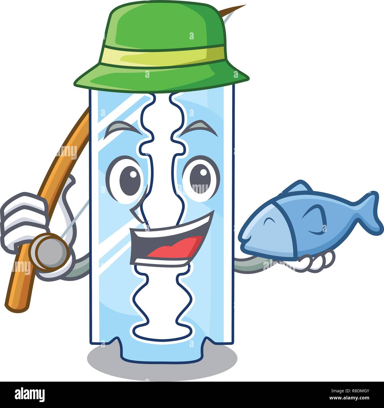 Fishing razor blade and border cartoon cyan Stock Vector Image & Art ...