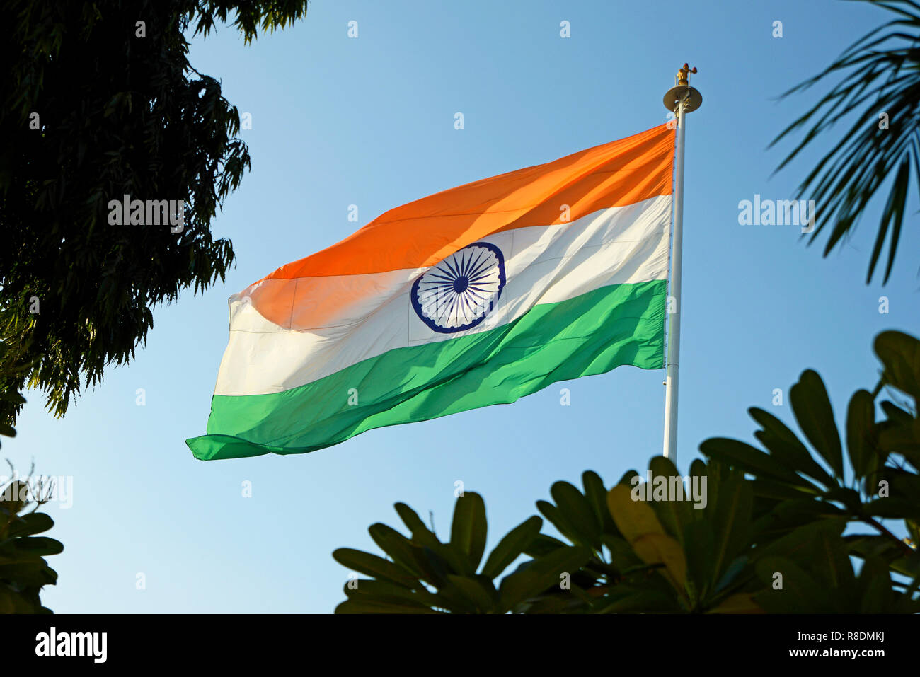 Indian flag flying hi-res stock photography and images - Alamy