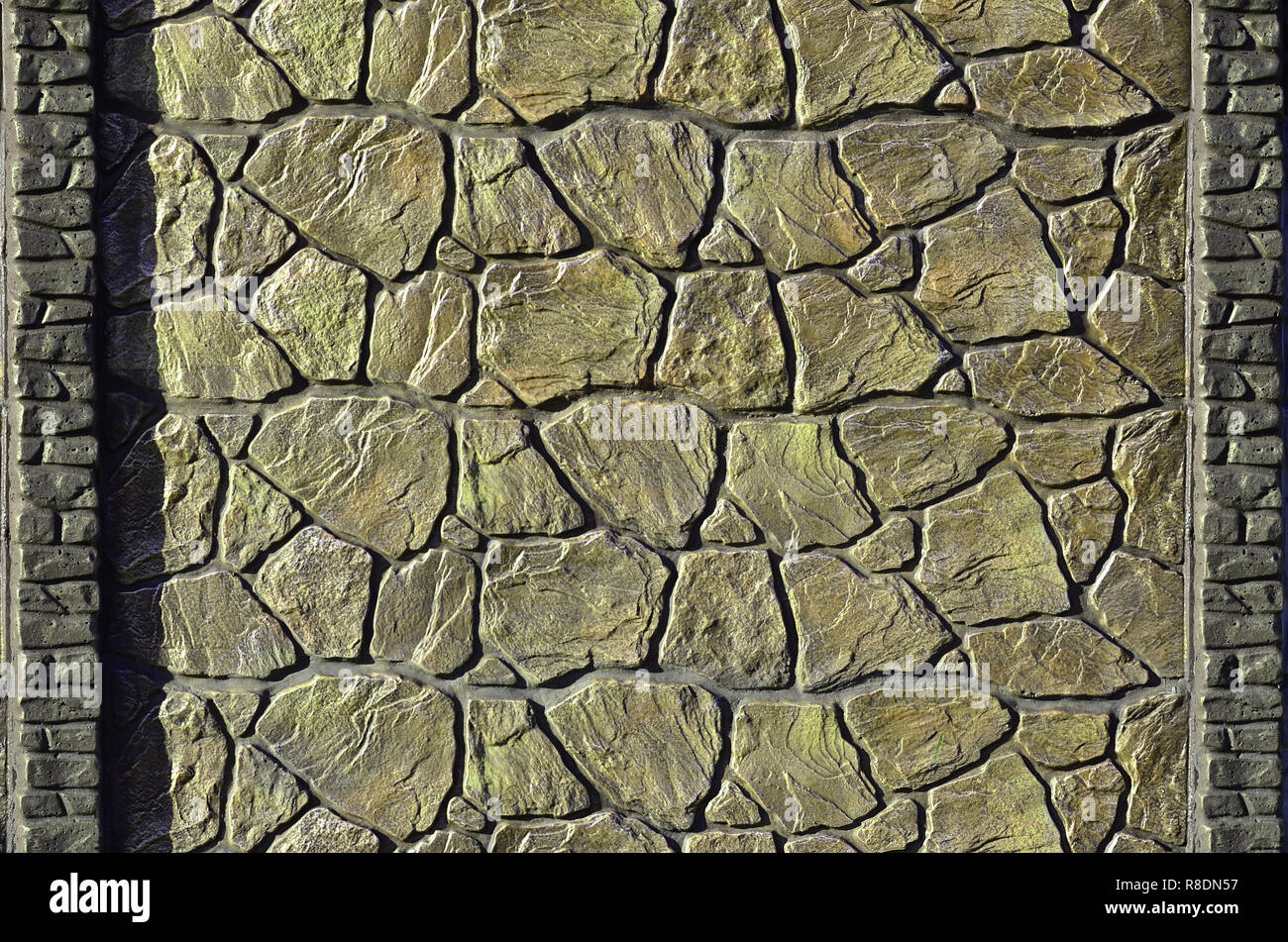 Stone fence texture - building feature. Texture of concrete fence with ...