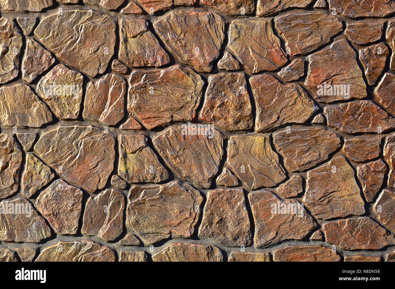 Stone fence texture - building feature. Texture of concrete fence with ...