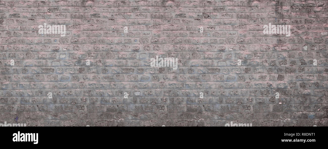 Weathered stained old block wall background. Texture of an old wall of ...