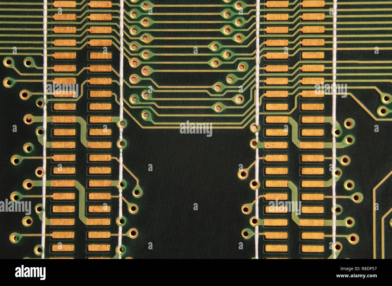 Close up of colored micro circuit board. Abstract technology background ...