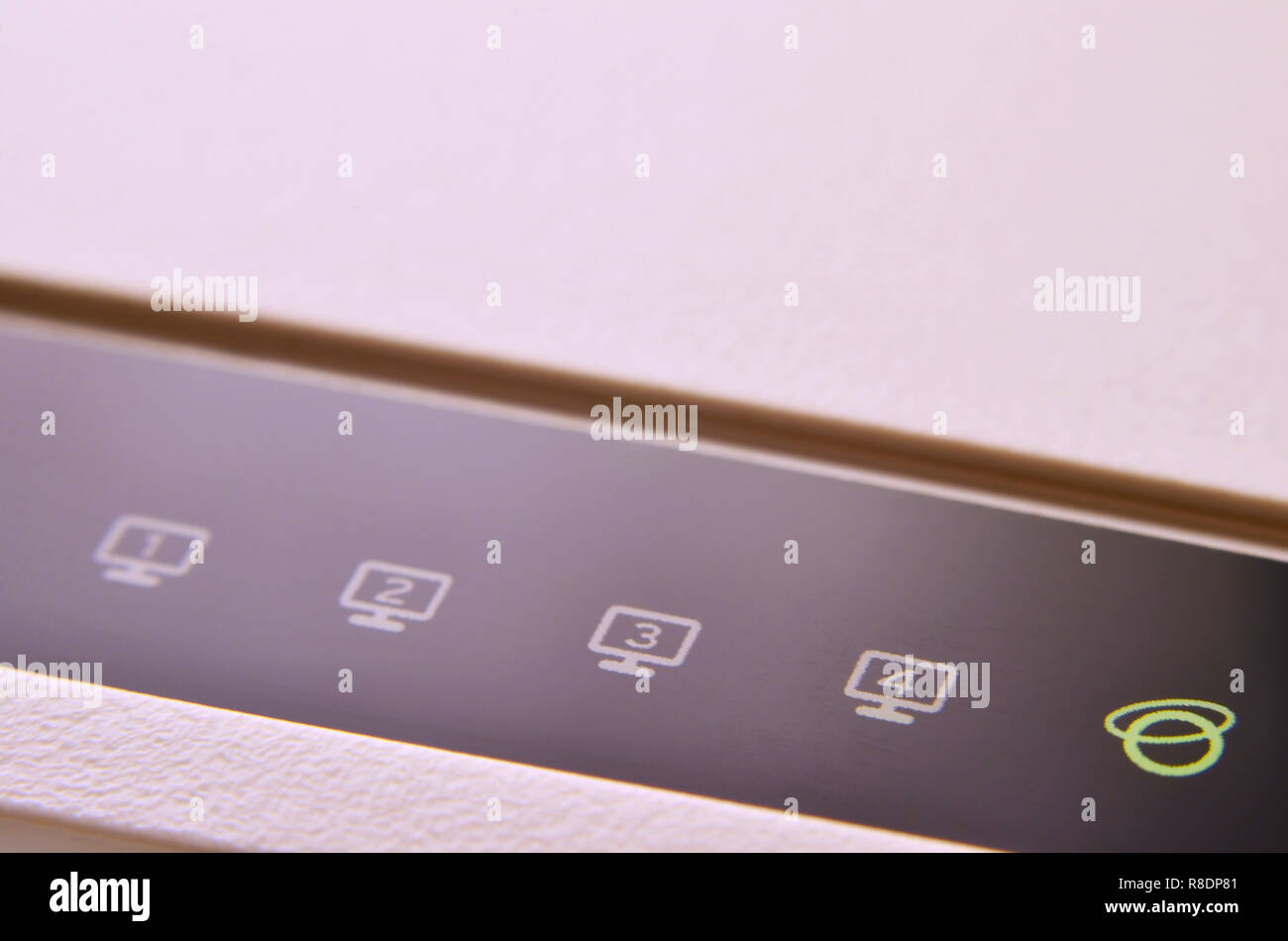 Closeup of internet router LED lights showing connection status ...