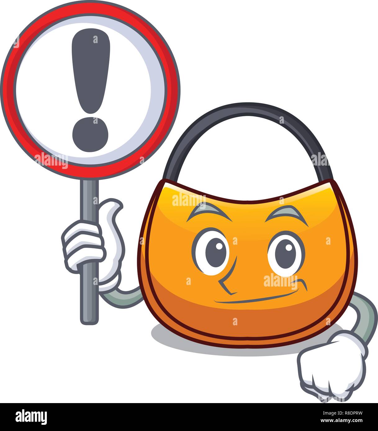 With sign female hobo bag isolated on mascot Stock Vector Image & Art ...