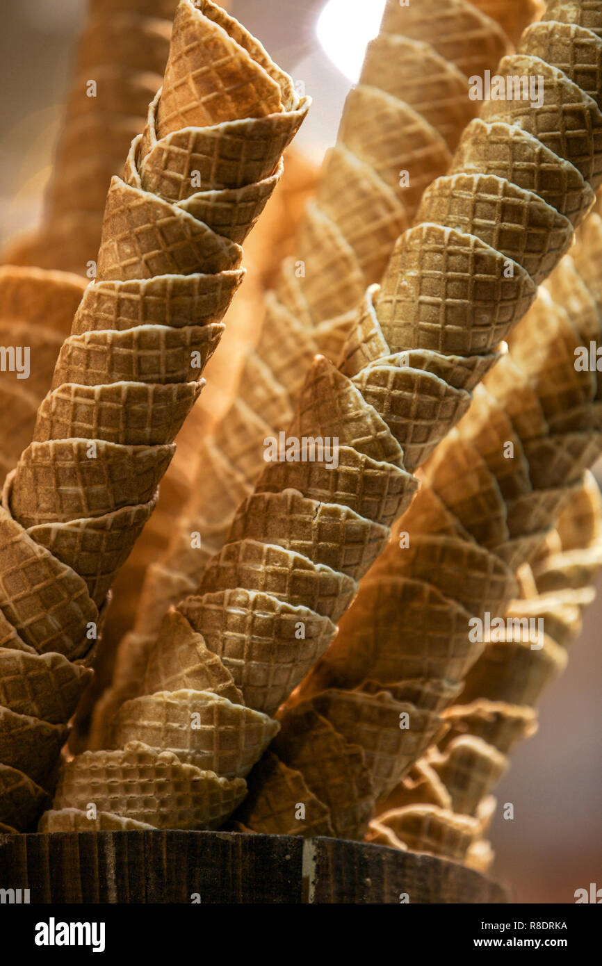 Cones for ice cream and desserts are made Stock Photo - Alamy