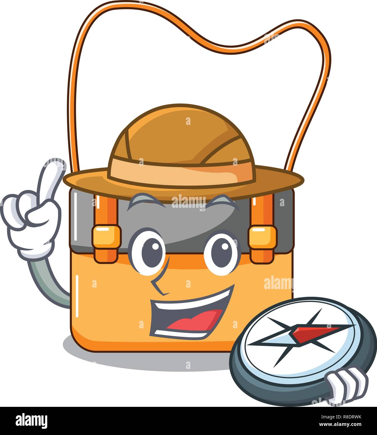Explorer menesseger bag color on a cartoon Stock Vector Image & Art - Alamy