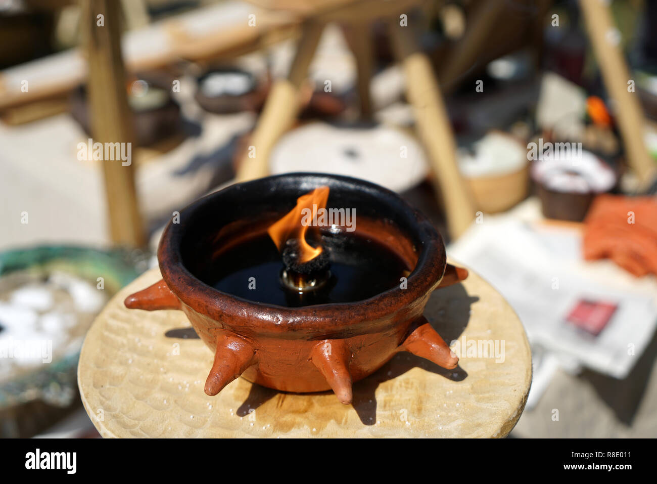 Oil lamps are lighting fixtures that are fueled with oils Stock Photo ...