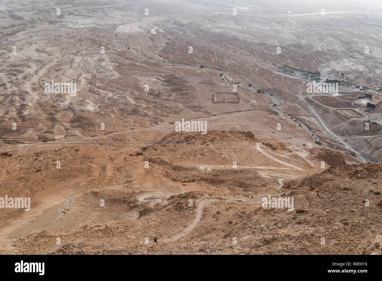 aerial view of the ruins of roman camp B at the masada fortress in the ...