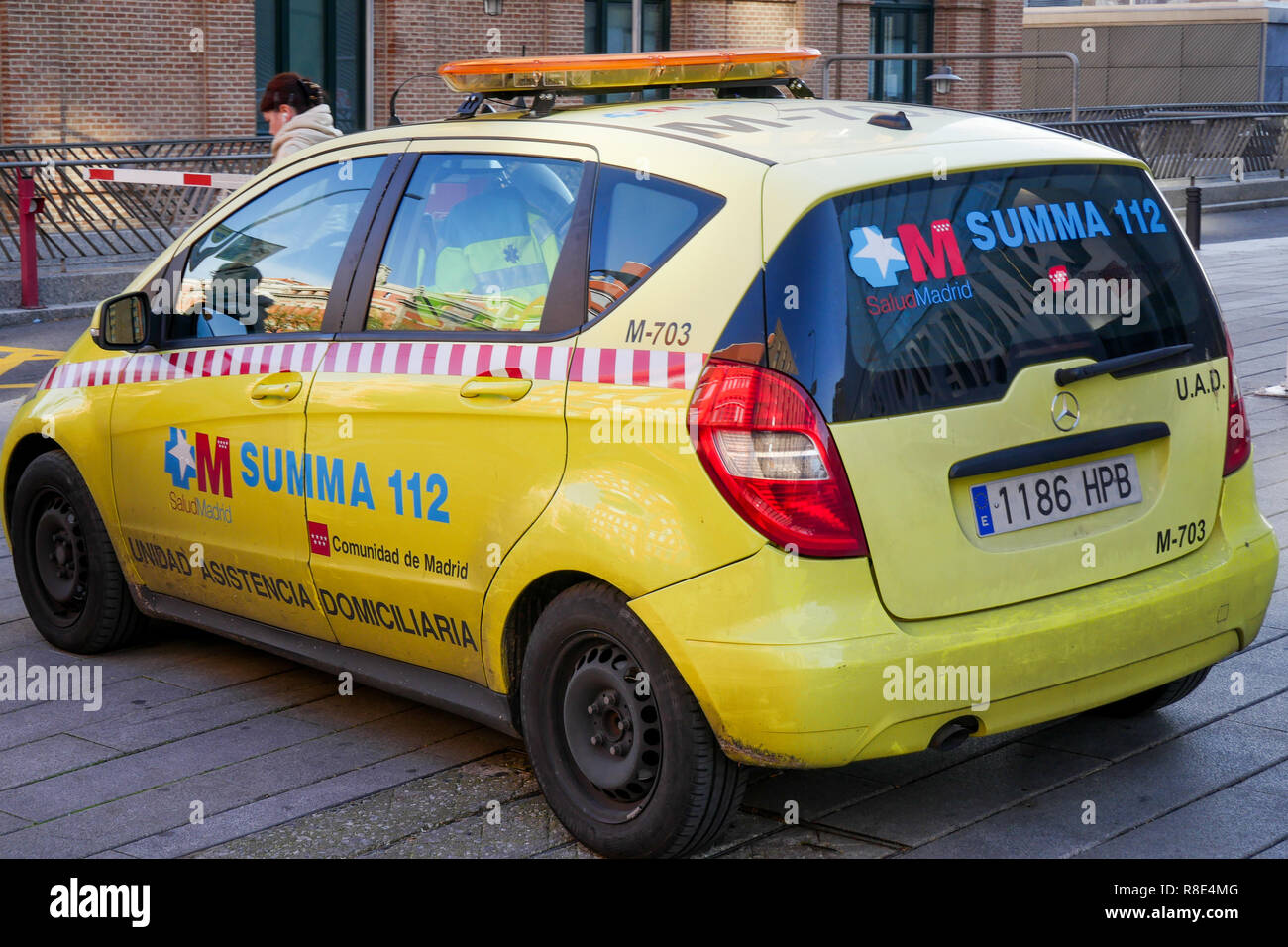 Healthcare emergency vehicle, Madrid, Spain Stock Photo - Alamy