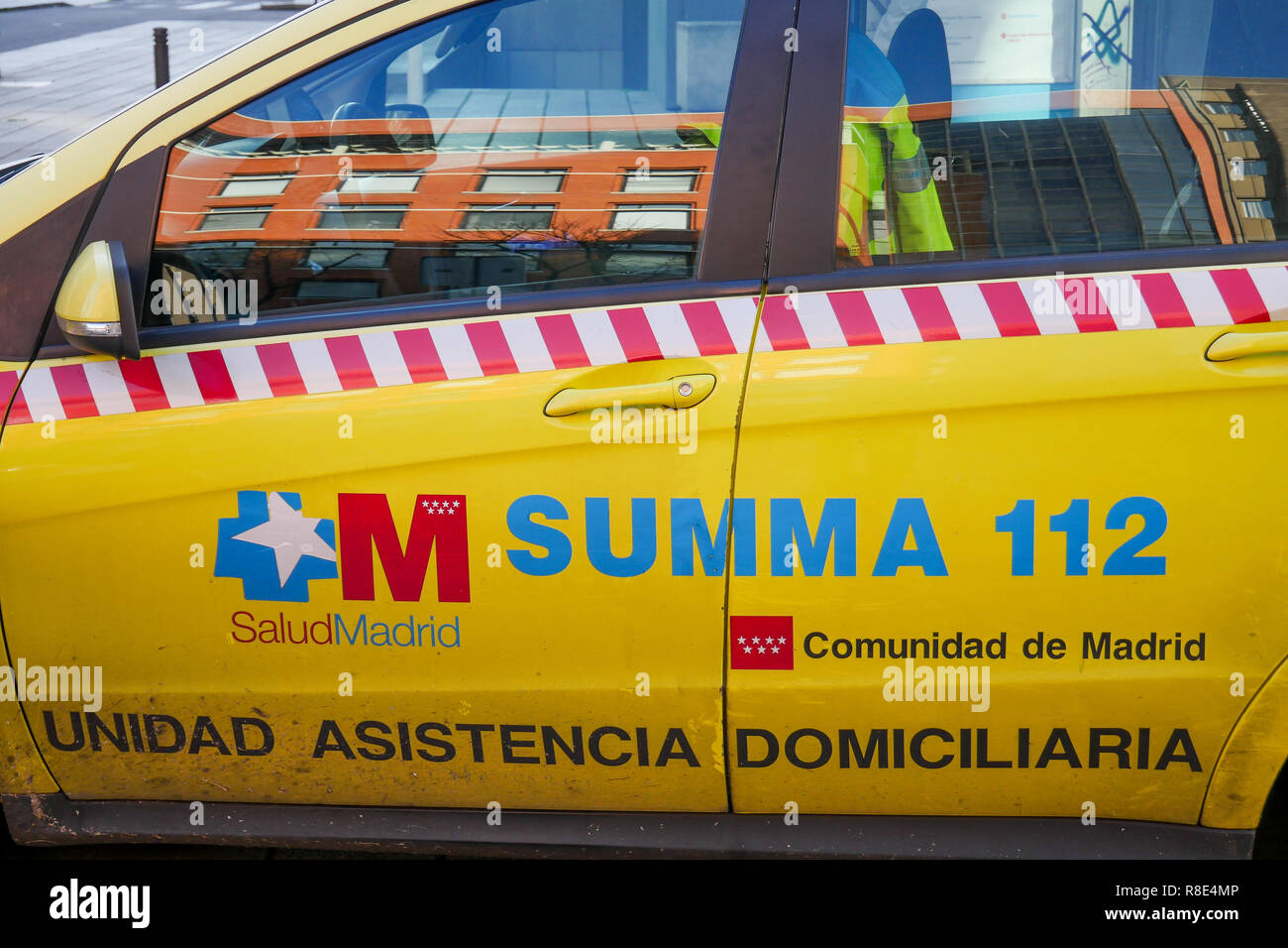 Healthcare emergency vehicle, Madrid, Spain Stock Photo - Alamy