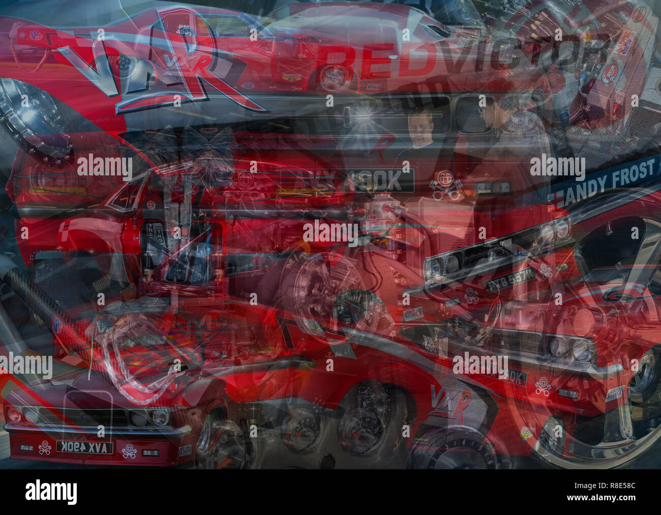 Montage of car automotive photos Stock Photo - Alamy